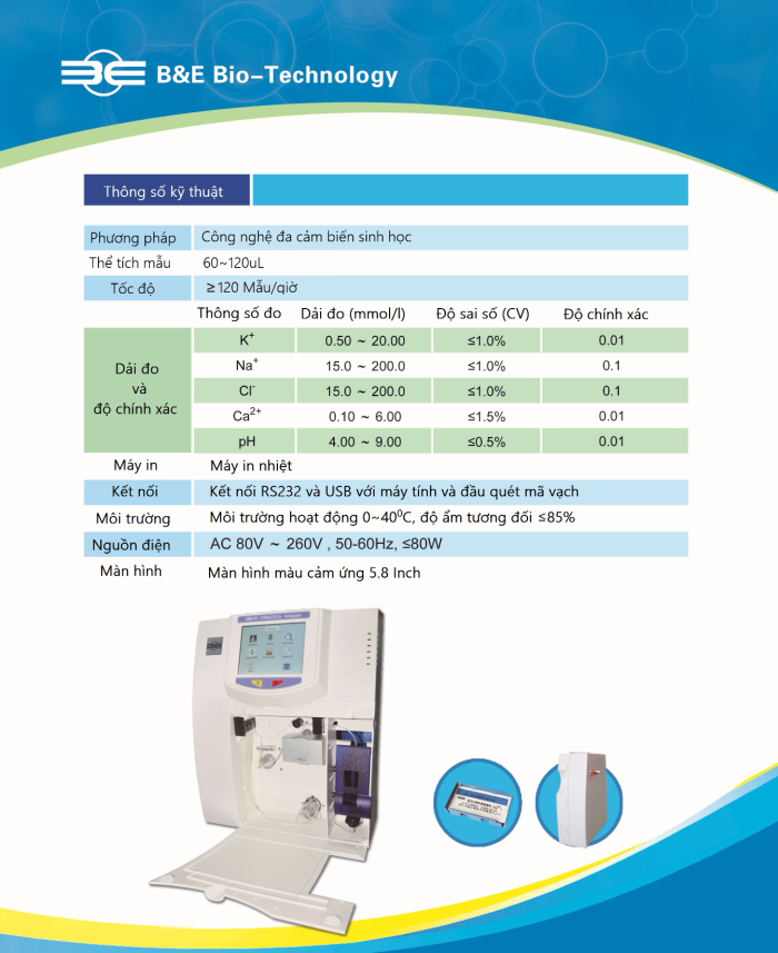 Máy Phân Tích Điện Giải B&E BIO TECH CBS-40 - Fujimax Medical